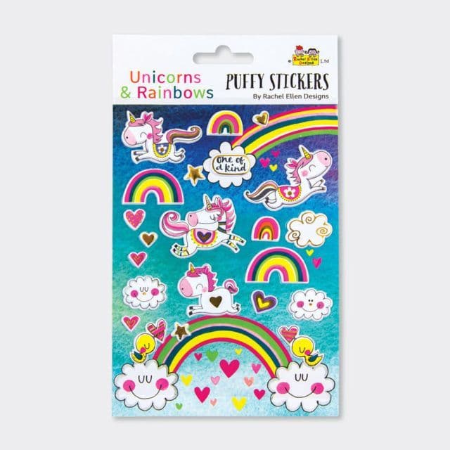 Unicorn Rainbow Puffy Stickers | Rachel Ellen - TUTU DANCEWEAR